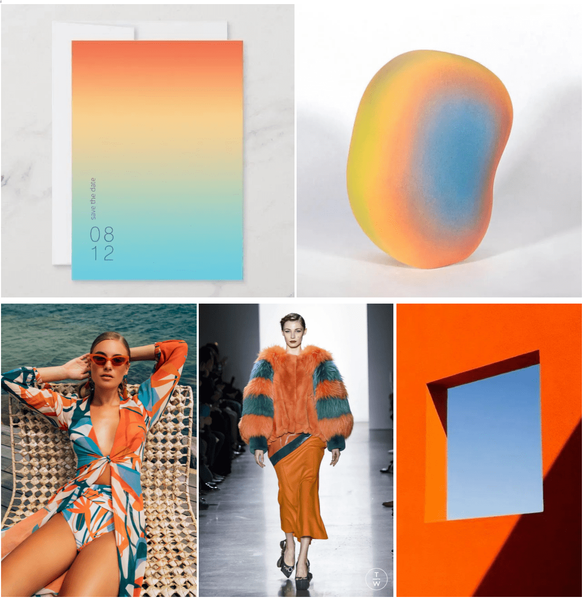 Orange and blue color matching make the garment happy - patternvip